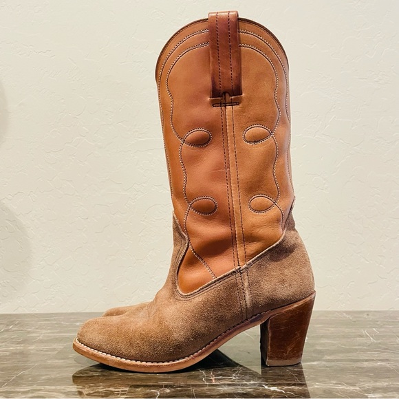 Dexter | Shoes | Vintage Dexter Leather And Suede Cowboy Boots | Poshmark
